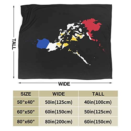 Philippines Terrain Map Blanket Printed Flannel Throw Blanket 50"X40" Anti-Pilling Blanket Bed Sofa Living Room Bedroom