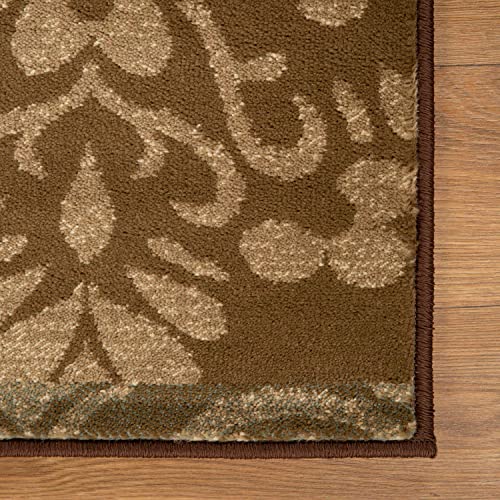 SUPERIOR Indoor 2' 7" x 8 Runner Rug with Jute Backing, Modern Home Decor for Hallway, Living Room, Entryway, Bedroom - Floor Cover On Tile & Carpet, Floral Medallion Geometric Pattern, Beige
