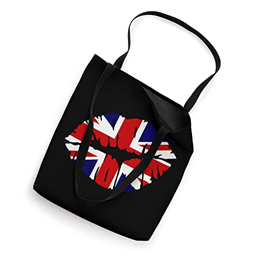 United Kingdom Flag Lip Kiss Mouth Gift for British People Tote Bag