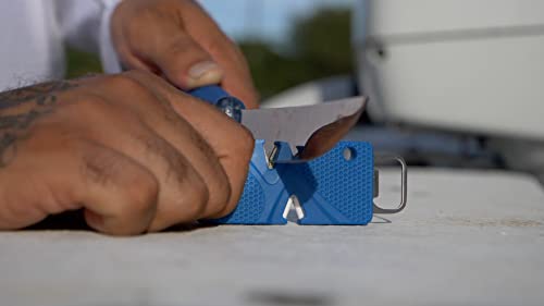 CUDA Diamond Pocket Sharpener #23062 | Compact Portable Sharpener with Integrated Line Cutter, Bottle Opener, & Hook Sharpening Grooves