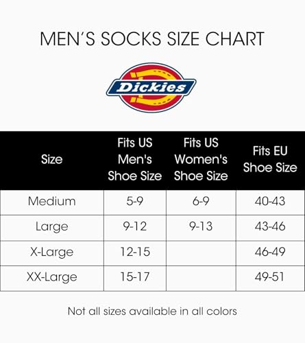 Dickies Men's Dri-Tech Essential Moisture Control Crew Socks, Available in M-XXL (6, 12, Solid Khaki (6 Pairs), Large