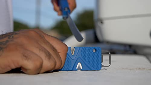 CUDA Diamond Pocket Sharpener #23062 | Compact Portable Sharpener with Integrated Line Cutter, Bottle Opener, & Hook Sharpening Grooves