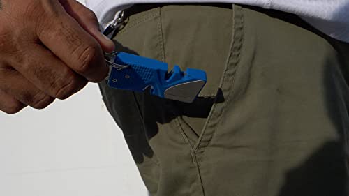 CUDA Diamond Pocket Sharpener #23062 | Compact Portable Sharpener with Integrated Line Cutter, Bottle Opener, & Hook Sharpening Grooves