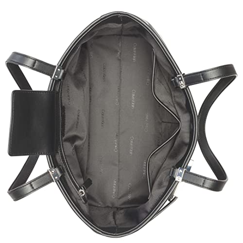 Calvin Klein Jade Tailored Tote, Black/Silver,One Size