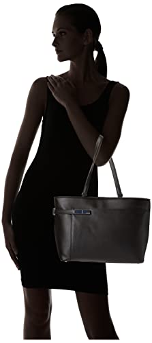 Calvin Klein Jade Tailored Tote, Black/Silver,One Size