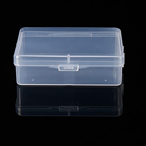 3Pcs Rectangle Accessories Storage Box with Hinged Lids, 3.5x2.7x1.1inches Plastic Storage Containers for Beads, Earplugs, Crafts, Jewelry and Hardware, Classified Storage to Keep The House Tidy