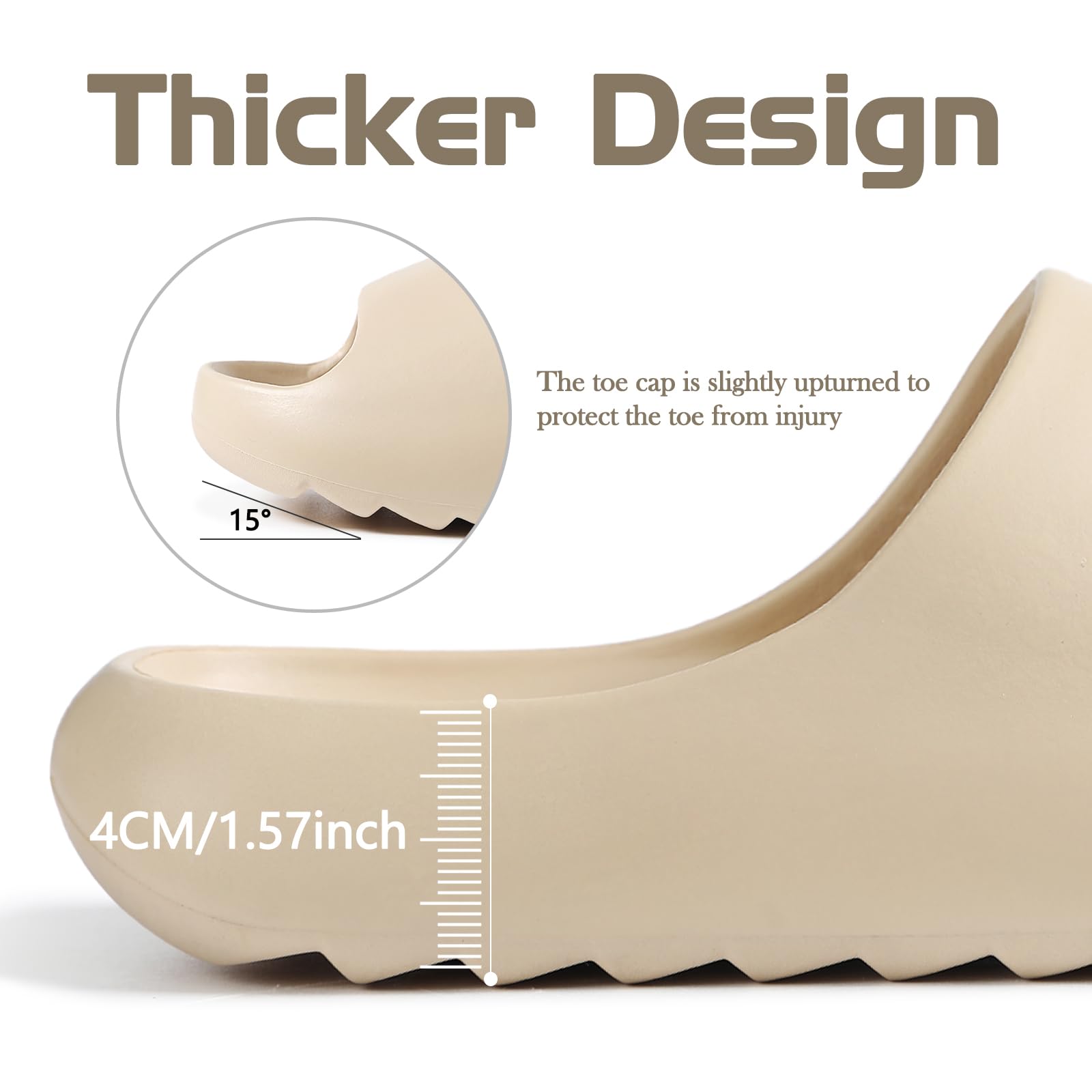 bolukets Cloud Slides for Women and Men, EVA Anti-Slip Thick Sole Quick Drying Pillow Slippers, Open Toe Bathroom Shower Sandals for Indoor Outdoor