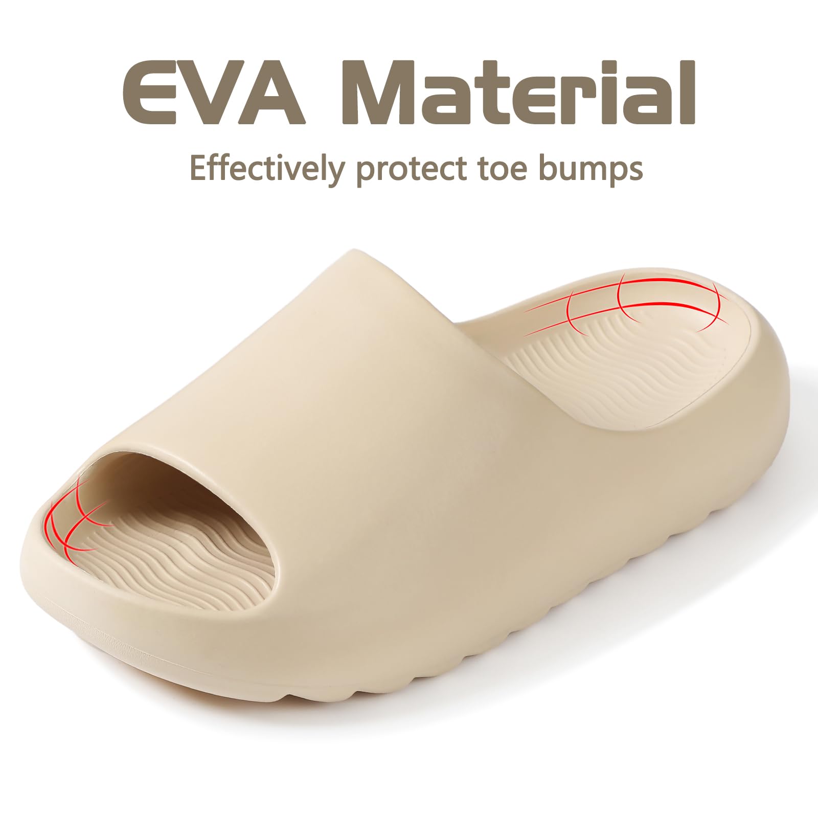 bolukets Cloud Slides for Women and Men, EVA Anti-Slip Thick Sole Quick Drying Pillow Slippers, Open Toe Bathroom Shower Sandals for Indoor Outdoor