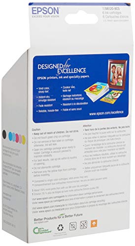 Epson 98 Black & Color C/M/Y/LC/LM - -Ink -Cartridges, T098120-BCS, High Yield, Combo 6/Pack