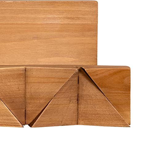 Stratton Home Decor Set of 2 Boho Textured Ledge Floating Wall Shelves Utility, Natural Wood