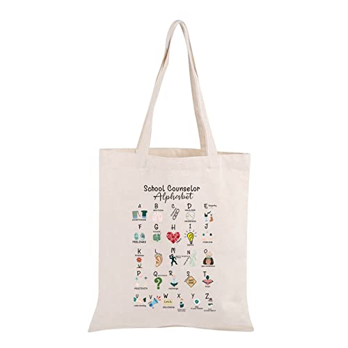 School Counselor Canvas Tote Bag School Counselor Thank You Gift Shopping Bag for School Therapist Gift for Grad (School Counselor Tote)