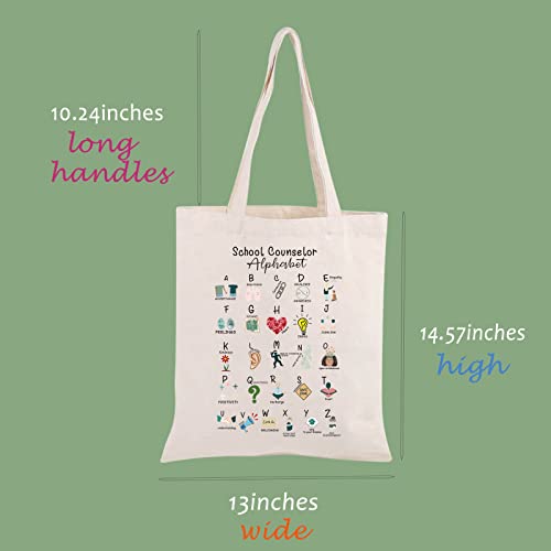 School Counselor Canvas Tote Bag School Counselor Thank You Gift Shopping Bag for School Therapist Gift for Grad (School Counselor Tote)