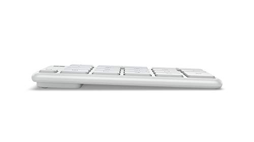 Microsoft Number Pad - Glacier. Standalone Number Pad for Numeric Input. Wireless, Bluetooth 18-Key Number Pad with Up to 24 Months Battery Life