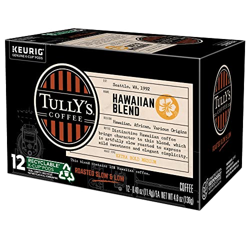 Tully's Coffee Hawaiian Blend Keurig Single-Serve K-Cup Pods, Medium Roast, 72 Count