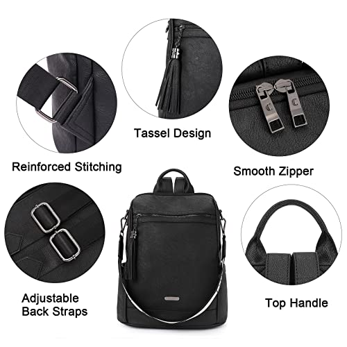 CLUCI Womens Backpack Purse Fashion Leather Travel Large Convertible Designer School Bookbag Purse