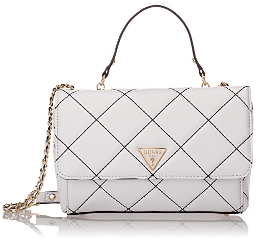 GUESS Cessily Convertible Crossbody Flap, White Multi