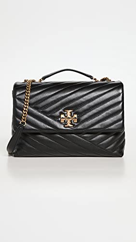 Tory Burch Women's Kira Chevron Convertible Shoulder Bag, Black, One Size