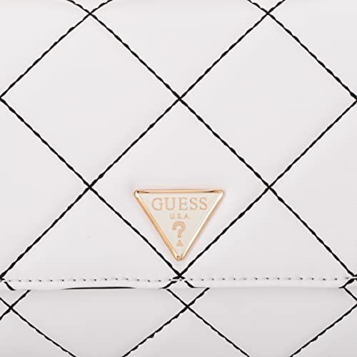 GUESS Cessily Convertible Crossbody Flap, White Multi