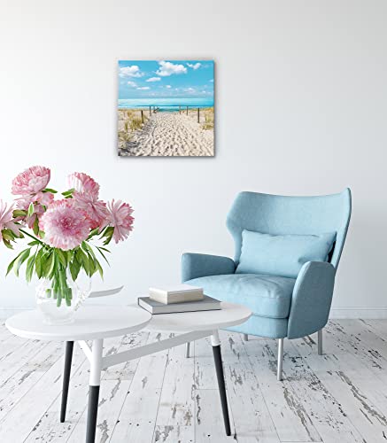 Siozoxis Bathroom With Beach Seascape Blue Sea Canvas Print Wall Art Home Bedroom Office Picture Wall Decor Artwork 12x12 Inches