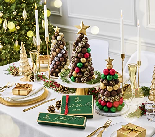 Godiva Chocolatier Holiday Truffle Flight - 12 Piece Limited Edition Assorted Gift Box โ Gourmet Dark, Milk and White Chocolate Truffles for Chocolate Lovers