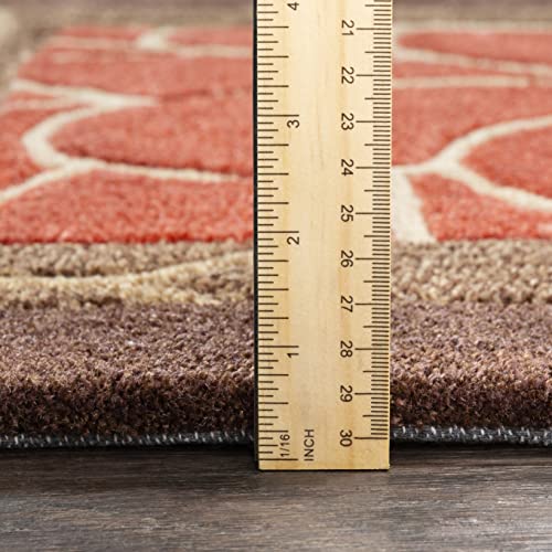 Mark&Day Area Rugs, 8x11 Elk Point Transitional Burnt Orange Area Rug Brown Cream Red Carpet for Living Room, Bedroom or Kitchen (8' x 11')