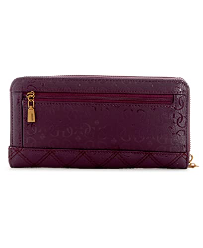 GUESS Gaia Large Zip Around Wallet, Plum