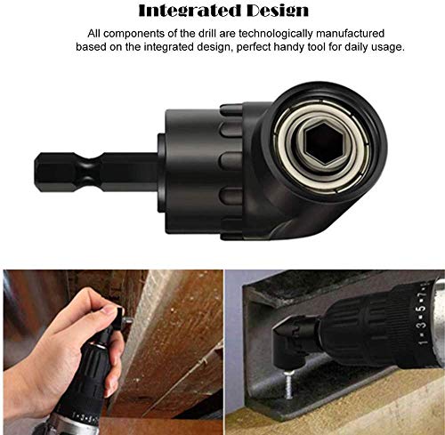 3Pcs 1/4" 3/8" 1/2"360°Rotatable Hex Socket Adapter Drill Bits Set,Impact Grade Socket Wrench Adapter Extension Set,105°Right Angle Drill Screwdriver set Drill Hex Bit Socket Adapter
