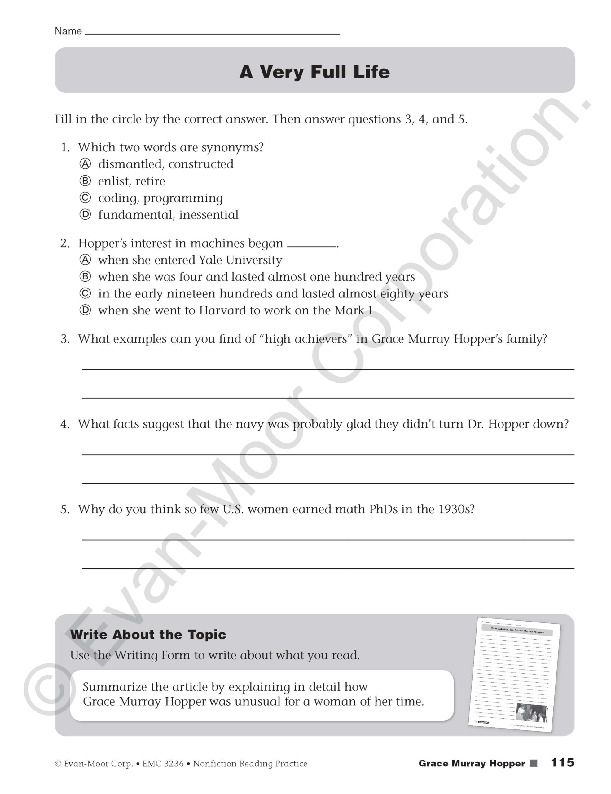 Evan-Moor Non-Fiction Reading Practice, Grade 6