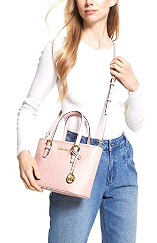 Michael Kors XS Carry All Jet Set Travel Womens Tote (DK PWDR BLSH)