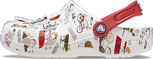 Crocs Unisex Classic Peanuts Snoopy Clogs, White/Multi, Numeric_11 US Men