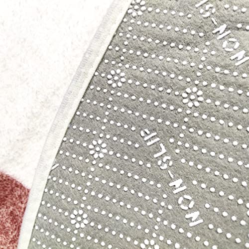 TEALP 4Ft Round Area Rug,Modern Area Rug Soft Faux Wool Rug for Living Room Nonslip Circle Rug with Stone Pattern Washable Floor Carpet for Bedroom Laundry Room Nursery