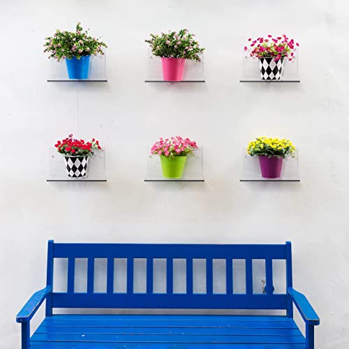 Yalikop Small Adhesive Wall Shelves Acrylic Display Shelf Mini Floating Shelves Pop Shelves Hanging Display Shelves for Space Save Room Bedroom Living Room Bathroom (Clear, 10 Pieces)
