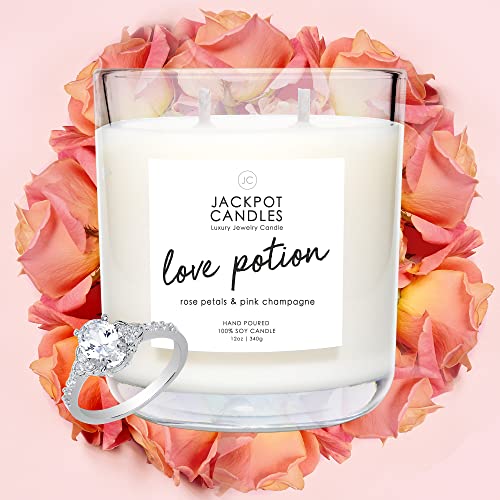 Jackpot Candles Love Potion Candle with Ring Inside (Surprise Jewelry Valued at 15 to 5,000 Dollars) Ring Size 5