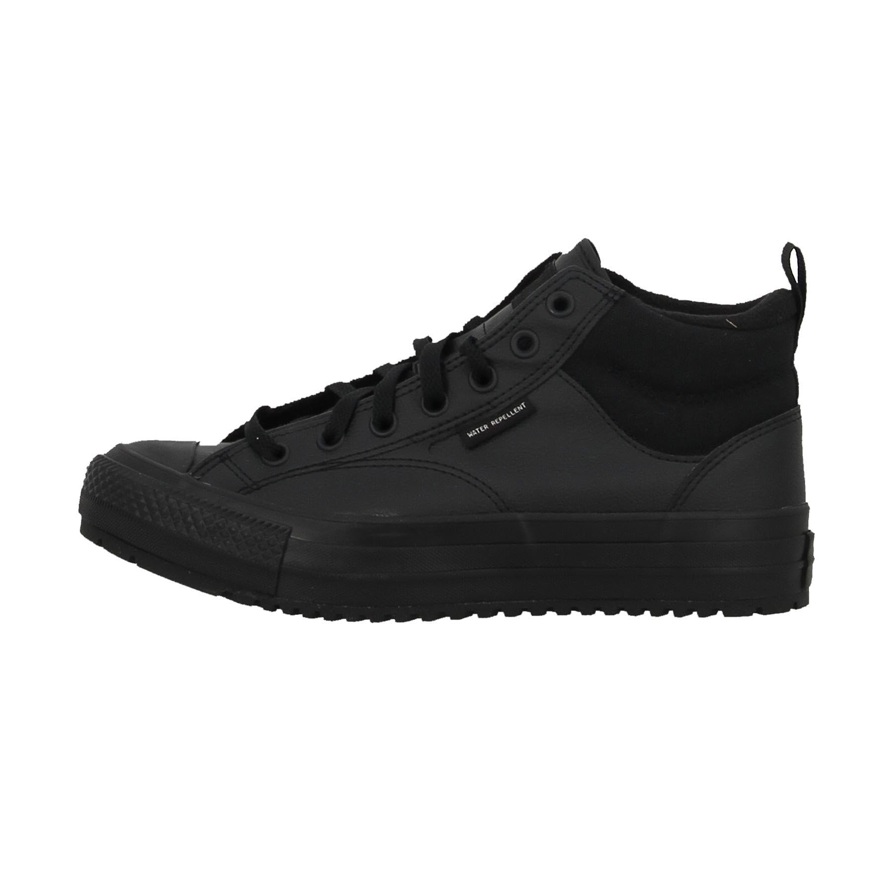 Converse Unisex Chuck Taylor All Star Malden Street Mid High Sneaker Boot Leather - Lace up Closure Style - Black 10