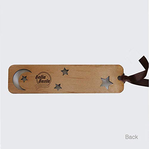Bella Busta- I Love You to The Moon Bookmark-Christmas Gift-Laser Cut and Engraved Natural Alder Wood-Christmas Gift-Valentines Day Gift