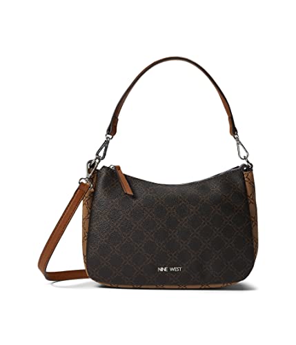 Nine West Rhea Shoulder Crossbody Brown Logo Multi One Size