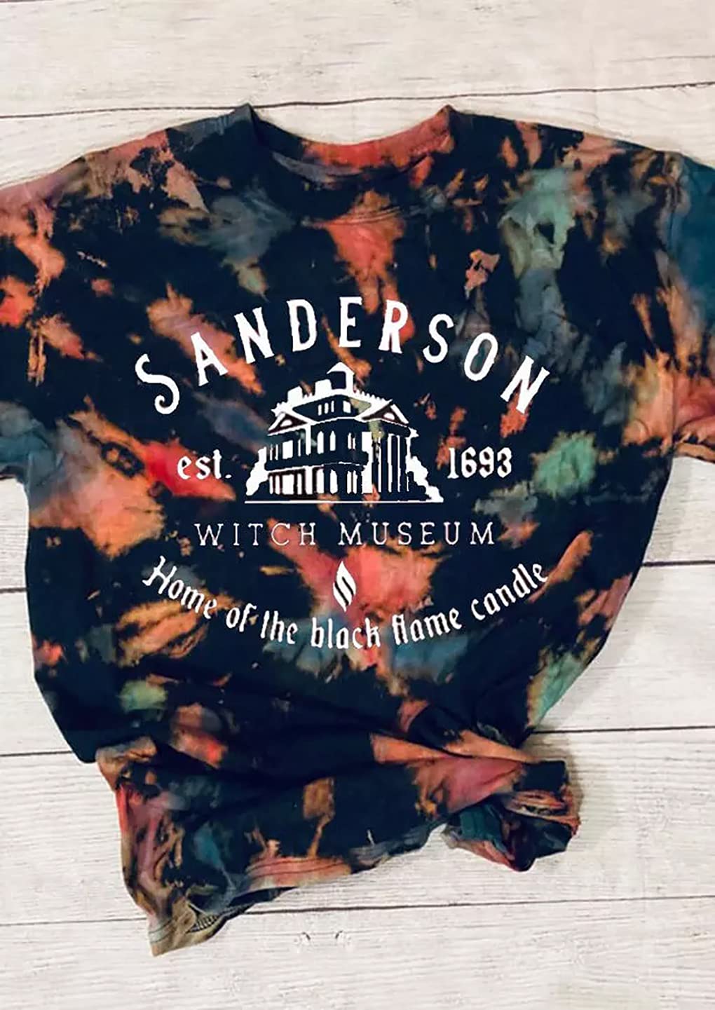 Sanderson Sisters Halloween Shirt Women Sanderson Bed and Breakfast Tee Hocus Pocus Funny Tshirt Fall Casual Shirt(Small,Tie Dye1)
