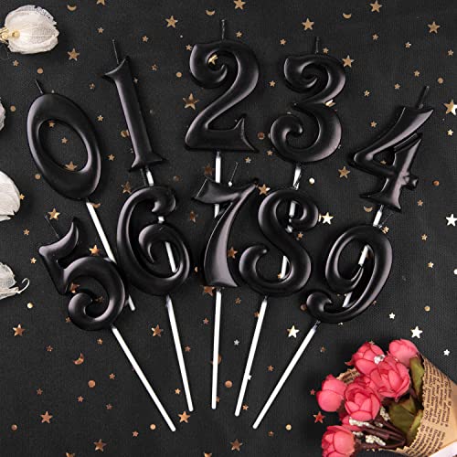 PHD CAKE 2.76 Inch Elegant Black 5 Number Birthday Candles, Black Number Candles, Cake Number Candles, Party Celebration