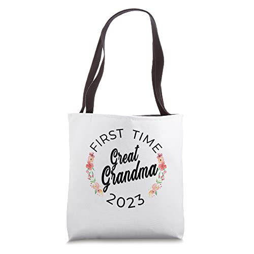 First Time Great Grandma 2023 Pregnancy Announcement Tote Bag