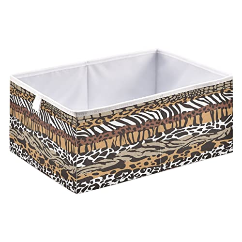 Kigai Animals Print Rectangular Storage Bins - 16x11x7 In Large Foldable Storage Basket Fabric Storage Baskes Organizer for Toys, Books, Shelves, Closet, Home Decor