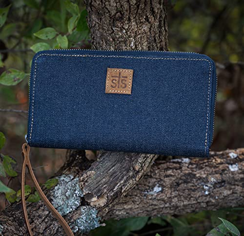 STS Ranchwear Women's Blue Bayou Collection Denim Bentley Wallet Wristlet Clutch, One Size