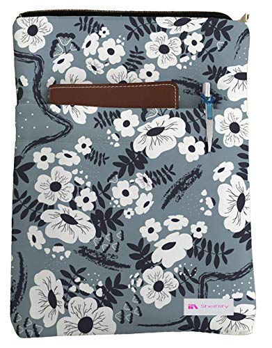 White Flowers Book Sleeve - Book Cover for Hardcover and Paperback - Book Lover Gift - Notebooks and Pens Not Included