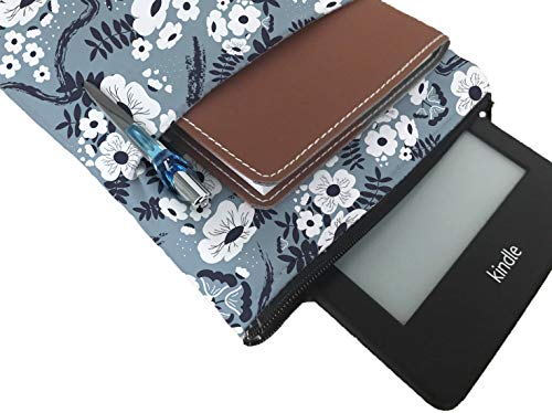 White Flowers Book Sleeve - Book Cover for Hardcover and Paperback - Book Lover Gift - Notebooks and Pens Not Included