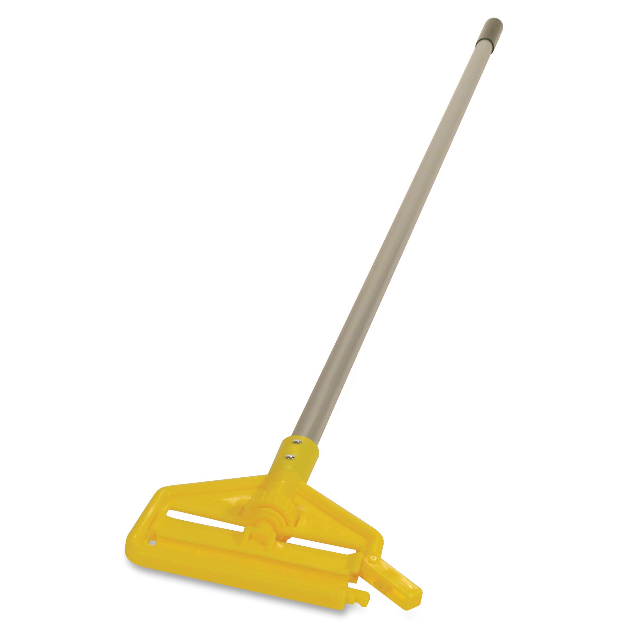 Rubbermaid Commercial Products Invader Side Gate Wet Mop Handle, 60-Inch, Plastic, Yellow/Gray, Large, Aluminum, Heavy Duty Mop Head Replacement for Industrail/Household Floor Cleaning, Pack of 12