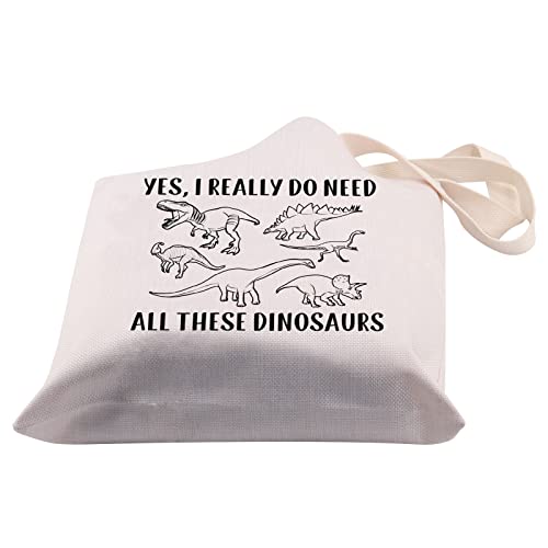 BDPWSS Dinosaur Tote Bag Funny Dinosaur Fans Gift Dinosaur Lover Bag Yes i Really Do Need All These Dinosaurs Travel Pouch (All dinosaurs TG)