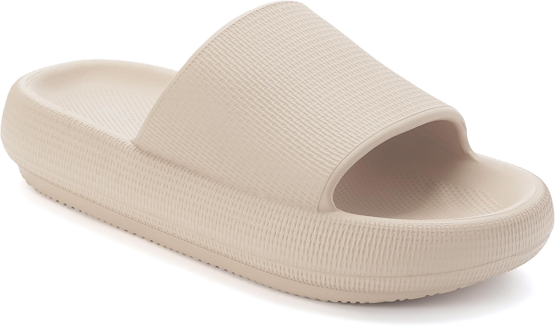 Joomra Womens Shower Slippers Slides Cushion for Mens Foam Female Pillow House Antislip Slipers Pool Beach Spa Garden Sandals for Ladies Male Sandles Khaki 42-43