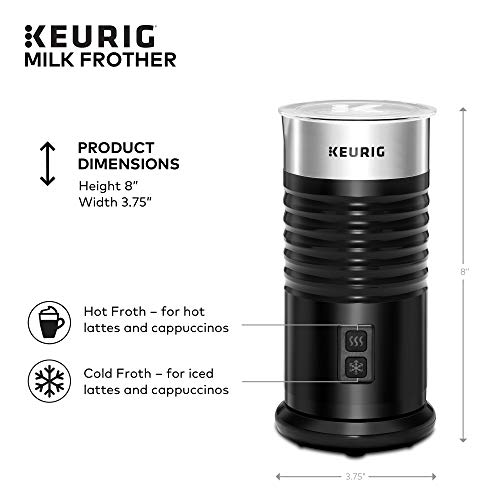 Keurig K-Mini Single-Serve K-Cup Coffee Maker, Black and Keurig Standalone Milk Frother, Black