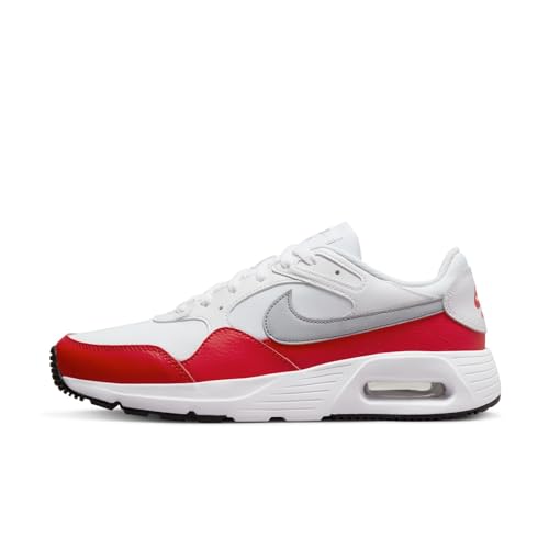 Nike Men's Low-Top Sneakers, White Wolf Grey University Red Black, 11