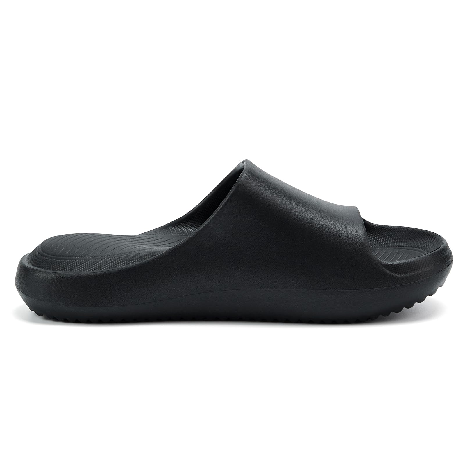 ANLUKE Pillow Slippers for Women and Men Comfortable Cloud Slides for Indoor and Outdoor Home Cushioned Thick Sole Soft Rebound Black 38/39