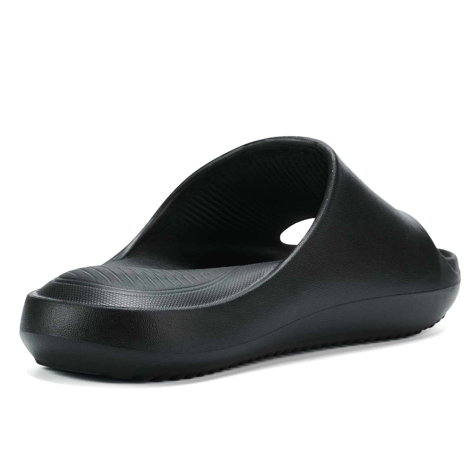 ANLUKE Pillow Slippers for Women and Men Comfortable Cloud Slides for Indoor and Outdoor Home Cushioned Thick Sole Soft Rebound Black 38/39